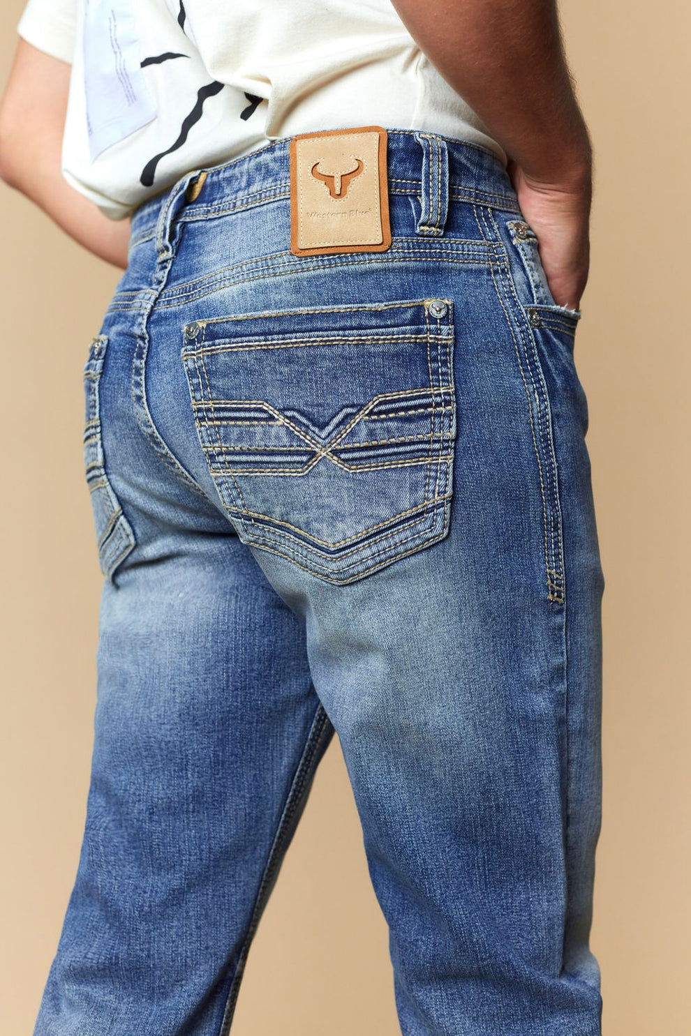 Western Blue Men’s W474 Modern Bootcut Jeans – Soft Blue – Cowboy City ...